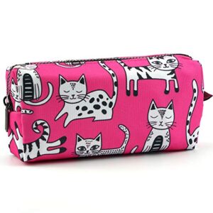 pink cat pencil case makeup bag cat lover gift crazy cat lady toiletry case pouch gifts for teens cosmetic bag kawaii box stationary gadget bag