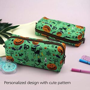 LParkin Halloween Canvas Pencil Case Pen Bag Pouch Stationary Case Makeup Cosmetic Bag