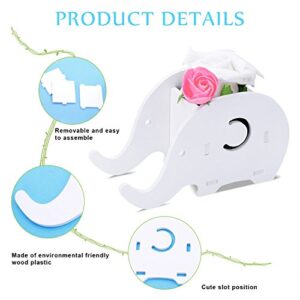 COOLOO Pencil Holder Cell Phone Stand, Cute Elephant Office Accessories Tablet Desk Bracket Compatible, Desk Decoration Multifunctional Stationery Box