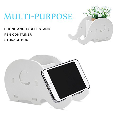 COOLOO Pencil Holder Cell Phone Stand, Cute Elephant Office Accessories Tablet Desk Bracket Compatible, Desk Decoration Multifunctional Stationery Box