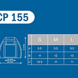 SpinFit CP155 for Wide and Long IEM Nozzle - M - Patented Silicone Eartips for Replacement (2 Pairs) (for Nozzle Diameter from 6-7mm)