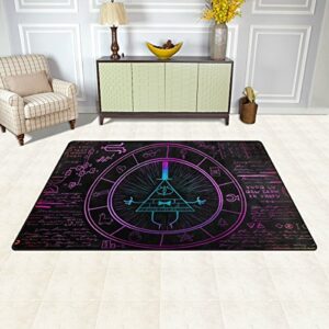 DEYYA Bill Cipher Wheel Zodiac Pattern Area Rug Carpet Non-Slip Floor Mat Doormats for Living Room Bedroom 3'x5'