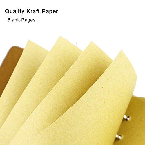 ai-natebok Notebook Paper Refill Paper, A6 Loose-leaf Papers for 7 Inches Refillable Travel Journal, 6 Hole 160 Sheets (320 Pages) 3.75 by 6.75 Inches Blank Page Filler Craft Paper from