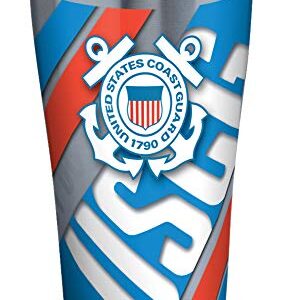 Tervis Coast Guard Stainless Steel Tumbler with Clear and Black Hammer Lid 20oz, Silver