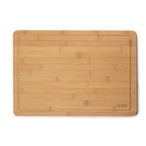 commercial chef cutting board by commercial chef- premium chopping board- kitchen cutlery and charcuterie station for serving meats, cheese and vegetables, bamboo (large)