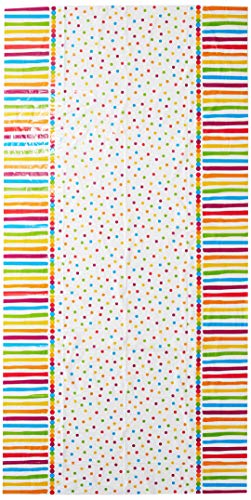 Oojami 4 Pack Polka Dot Plastic Tablecloth, 108 x 54, with White dots (Rainbow)