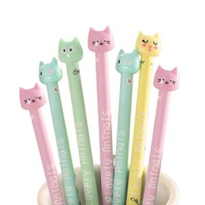 newaey cute kawaii funny cartoon cat lot novelty pens stationery gel ink pen new funny school stationery office supplies (10 pcs)