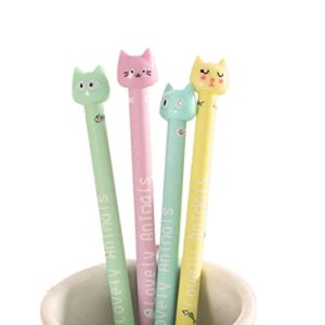 Newaey Cute Kawaii Funny Cartoon Cat Lot Novelty pens Stationery Gel Ink Pen new funny School Stationery Office Supplies (10 PCS)