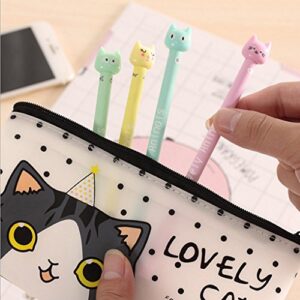 Newaey Cute Kawaii Funny Cartoon Cat Lot Novelty pens Stationery Gel Ink Pen new funny School Stationery Office Supplies (10 PCS)