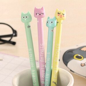 Newaey Cute Kawaii Funny Cartoon Cat Lot Novelty pens Stationery Gel Ink Pen new funny School Stationery Office Supplies (10 PCS)