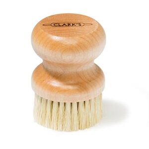 CLARK'S Cutting Board Oil Scrub Brush - Round Wood Applicator for Food Grade Mineral Oil and Wax on Wooden Bamboo, Cast Iron, and Utensils – USA Maple Construction – Kitchen Countertops Food Safe