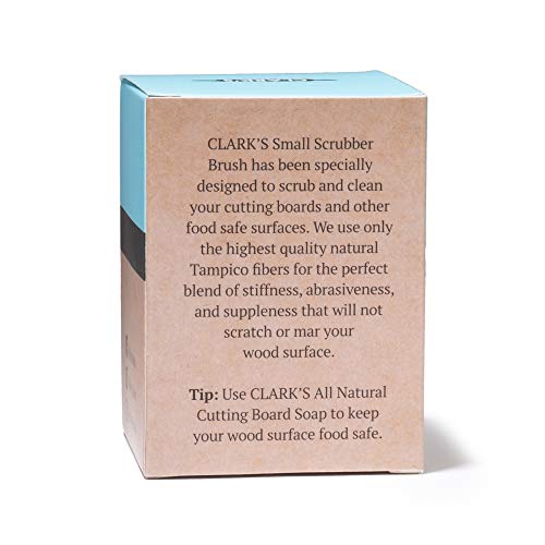 CLARK'S Cutting Board Oil Scrub Brush - Round Wood Applicator for Food Grade Mineral Oil and Wax on Wooden Bamboo, Cast Iron, and Utensils – USA Maple Construction – Kitchen Countertops Food Safe