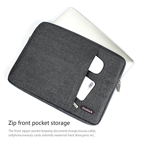 ZinMark Laptop Sleeve 13 Inch Compatible 2019 2018 MacBook Air 13 Inch Retina A1932, 13 Inch MacBook Pro A2159 A1989 A1706 A1708 | XPS 13, Water-Resistant Polyester Notebook Case,Dark Gray