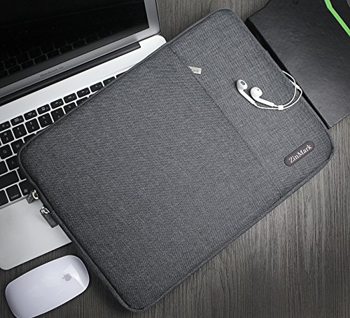 ZinMark Laptop Sleeve 13 Inch Compatible 2019 2018 MacBook Air 13 Inch Retina A1932, 13 Inch MacBook Pro A2159 A1989 A1706 A1708 | XPS 13, Water-Resistant Polyester Notebook Case,Dark Gray