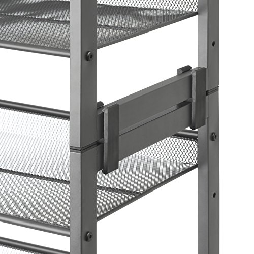 Whitmor Steel Mesh 3-Tier Shoe Rack, Gunmetal Gray