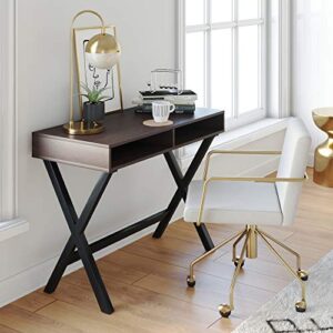 nathan james kalos home office computer desk or console table, espresso