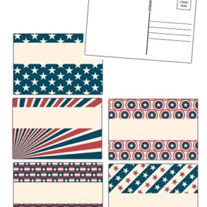 100 Pack of Blank Postcards. Each Post Card in This Patriotic, Bulk Set is 4 x 6, USPS Compliant (mailable), and USA Made. Mail to Voters to get Votes. Flip Side is Plain White and unused. (Variety)