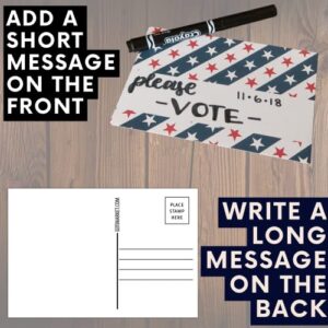 100 Pack of Blank Postcards. Each Post Card in This Patriotic, Bulk Set is 4 x 6, USPS Compliant (mailable), and USA Made. Mail to Voters to get Votes. Flip Side is Plain White and unused. (Variety)