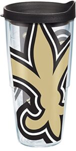 tervis made in usa double walled nfl new orleans saints insulated tumbler cup keeps drinks cold & hot, 24oz, colossal