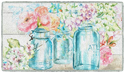 Brumlow Mills Colorful Flowers In Mason Jar Area Rug for Kitchen, Entryway Rug, Living Room or Bedroom Carpet, 1'8" x 2'10", Multi