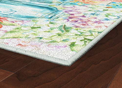 Brumlow Mills Colorful Flowers In Mason Jar Area Rug for Kitchen, Entryway Rug, Living Room or Bedroom Carpet, 1'8" x 2'10", Multi