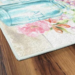 Brumlow Mills Colorful Flowers In Mason Jar Area Rug for Kitchen, Entryway Rug, Living Room or Bedroom Carpet, 1'8" x 2'10", Multi