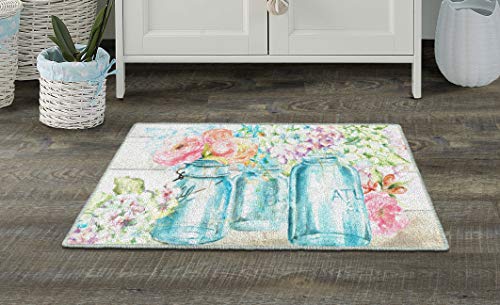 Brumlow Mills Colorful Flowers In Mason Jar Area Rug for Kitchen, Entryway Rug, Living Room or Bedroom Carpet, 1'8" x 2'10", Multi