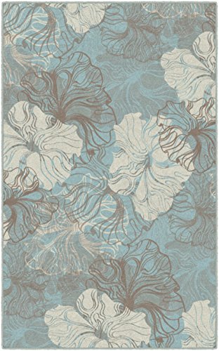 Brumlow Mills Grace Contemporary Modern Floral Blue Area Rug for Bedroom Carpet, Living Room Decor, Dining, Kitchen or Entryway Rug, 3'4" x 5'