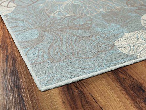 Brumlow Mills Grace Contemporary Modern Floral Blue Area Rug for Bedroom Carpet, Living Room Decor, Dining, Kitchen or Entryway Rug, 3'4" x 5'