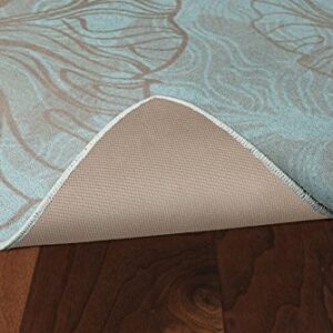 Brumlow Mills Grace Contemporary Modern Floral Blue Area Rug for Bedroom Carpet, Living Room Decor, Dining, Kitchen or Entryway Rug, 3'4" x 5'