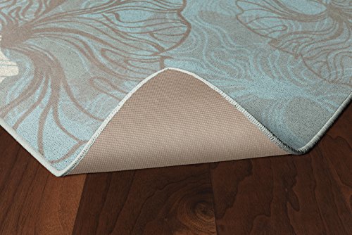 Brumlow Mills Grace Contemporary Modern Floral Blue Area Rug for Bedroom Carpet, Living Room Decor, Dining, Kitchen or Entryway Rug, 3'4" x 5'