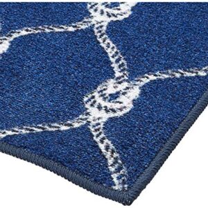 Brumlow Mills Nautical Rope Ocean Trellis Knot Area Rug for Beachy Home Décor, Living Room Carpet, Kitchen Mat or Entryway Rug, 2'6" x 3'10", Blue