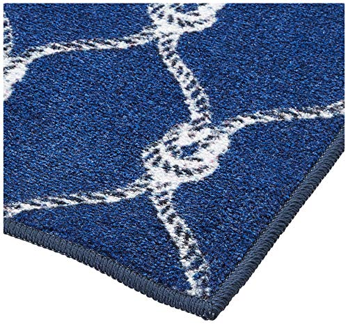 Brumlow Mills Nautical Rope Ocean Trellis Knot Area Rug for Beachy Home Décor, Living Room Carpet, Kitchen Mat or Entryway Rug, 2'6" x 3'10", Blue