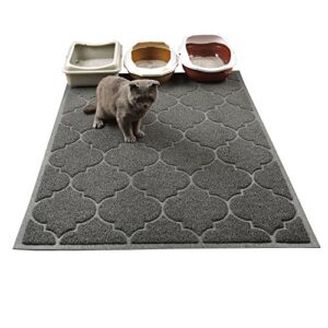 cat litter mat, xl super size, phthalate free, easy to clean, 46x35 inches, durable, soft on paws, large litter mat.