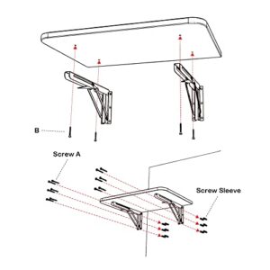 Yescom Wall Mounted Floating Folding Desk Wooden PC Dining Drop Leaf Table 24"x16" 50lbs Weight Capicity for Study Black