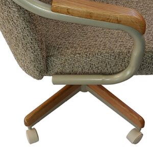 Caster Chair Company Britney Swivel Tilt Caster Dining Arm Chair in Wheat Tweed Fabric (1 Chair)