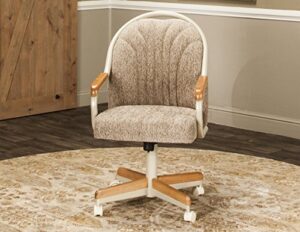 caster chair company britney swivel tilt caster dining arm chair in wheat tweed fabric (1 chair)