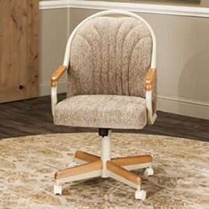 Caster Chair Company Britney Swivel Tilt Caster Dining Arm Chair in Wheat Tweed Fabric (1 Chair)