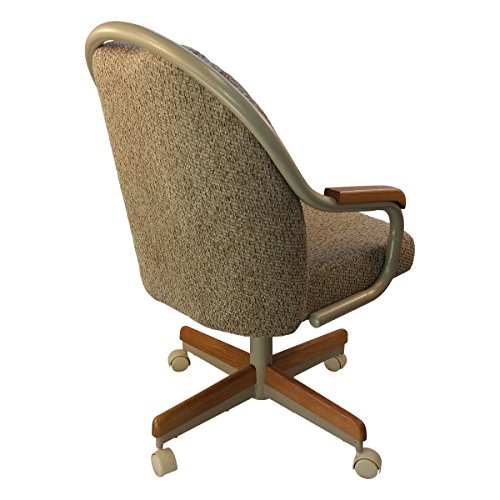 Caster Chair Company Britney Swivel Tilt Caster Dining Arm Chair in Wheat Tweed Fabric (1 Chair)