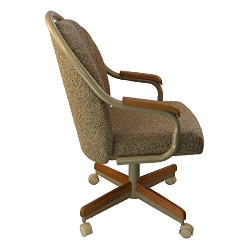 Caster Chair Company Britney Swivel Tilt Caster Dining Arm Chair in Wheat Tweed Fabric (1 Chair)