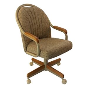 Caster Chair Company Britney Swivel Tilt Caster Dining Arm Chair in Wheat Tweed Fabric (1 Chair)