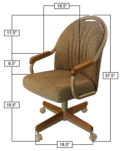 Caster Chair Company Britney Swivel Tilt Caster Dining Arm Chair in Wheat Tweed Fabric (1 Chair)