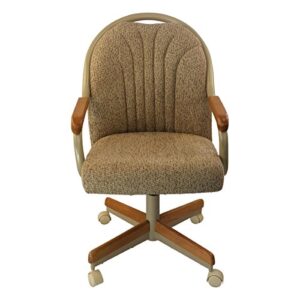 Caster Chair Company Britney Swivel Tilt Caster Dining Arm Chair in Wheat Tweed Fabric (1 Chair)