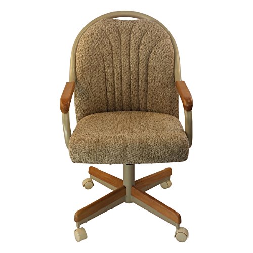 Caster Chair Company Britney Swivel Tilt Caster Dining Arm Chair in Wheat Tweed Fabric (1 Chair)