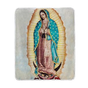 donnapink virgin mary our lady of guadalupe mother of god 50"x60" print super soft blanket warm polyester microfiber bed blanket lightweight sofa couch plush throw blanket