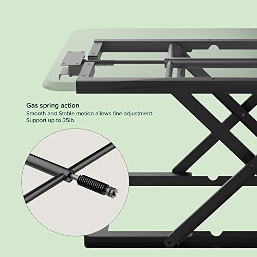 ZINUS Molly 28 Inch Standing Desk with Adjustable Height / Desktop Workstation / Desk Converter / No Assembly, Black