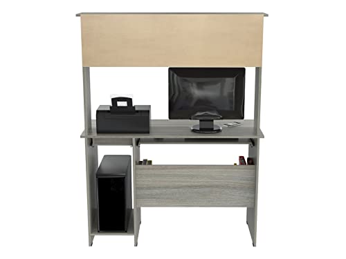 Inval Computer Desk, Smoke Oak