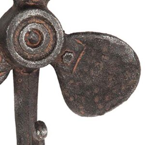 Foreside Rustic Cast Iron Propeller Decorative Wall Hook, 27, Aged Bronze