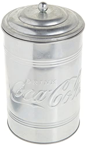 Tablecraft Galvanized Storage Canister with Lid, 5.5" x 9.25" (88 oz), Silver