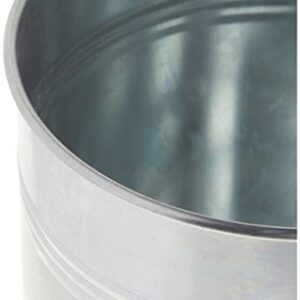 Tablecraft Galvanized Storage Canister with Lid, 5.5" x 9.25" (88 oz), Silver